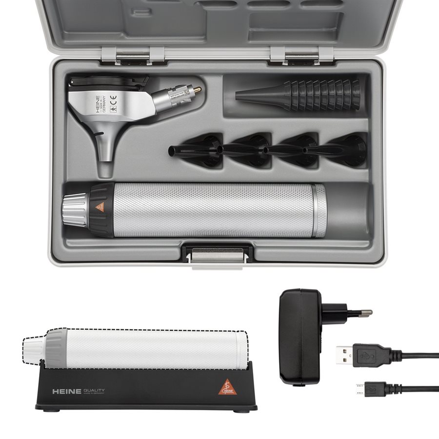 Heine Beta 400 LED FO Head, USB Rechargeable Handle, Specula & Hard ...