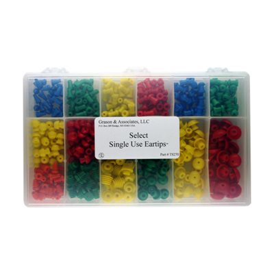 Grason GS Series Eartip Kit in Plastic Box - 375 / kit (25 of each size ...
